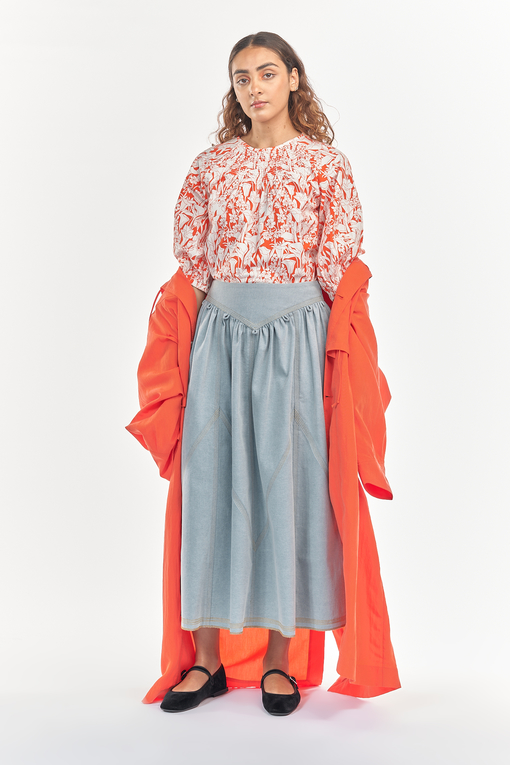 Jor Bagh Top - Tangerineprint | Shop Online | bhaane