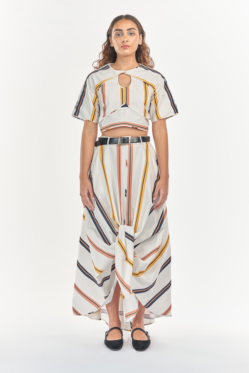 Iona Midi Skirt - White | Shop Online | bhaane