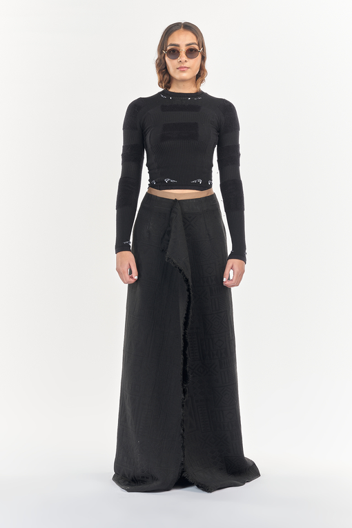 Morticia Maxi Skirt - Carbon | Shop Online | bhaane